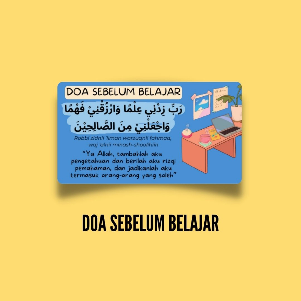 Colourful Sticker Doa Harian Pelbagai Warna Doa Makan/Doa Tidur ...