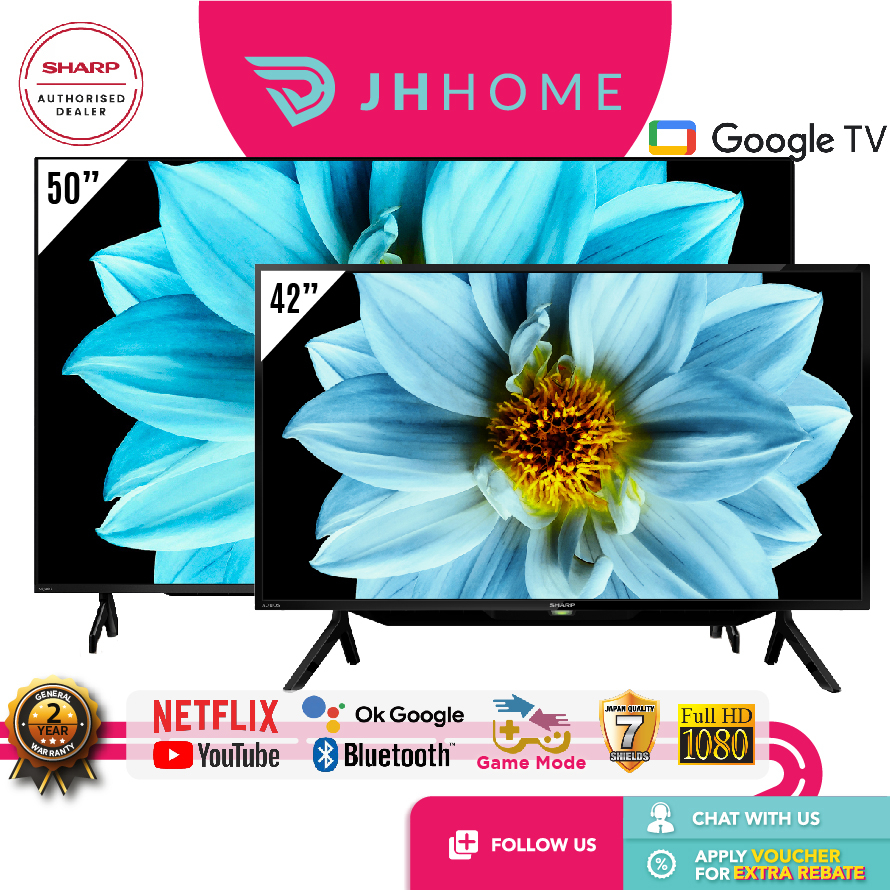 Sharp 50 Inch AQUOS Full HD Google TV 2TC50EG1X | 42 Inch 2TC42FG1X ...