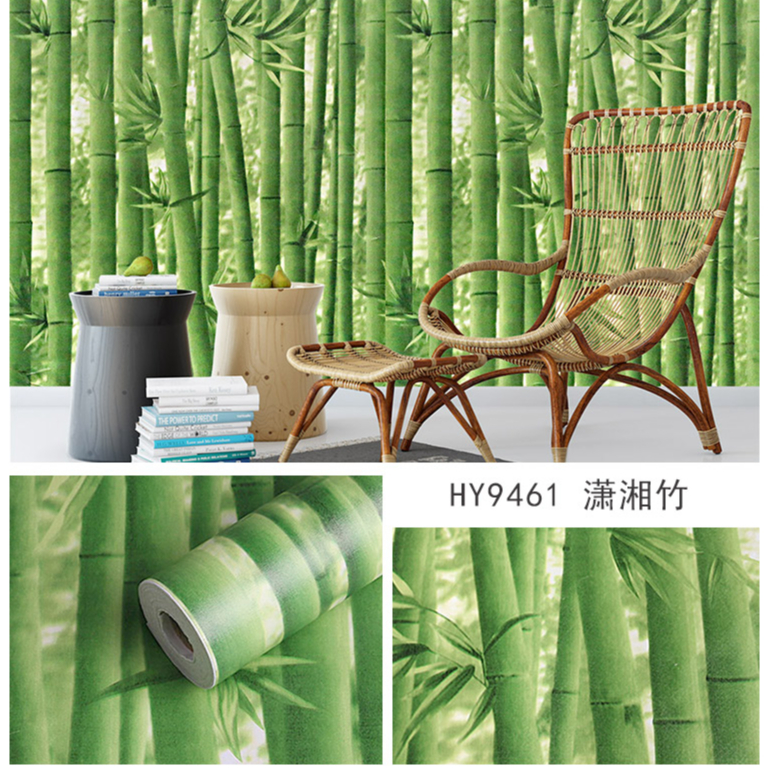 Wallpaper bamboo Sticker 45cm x 10meter Kertas Dinding Buluh Pvc Self ...