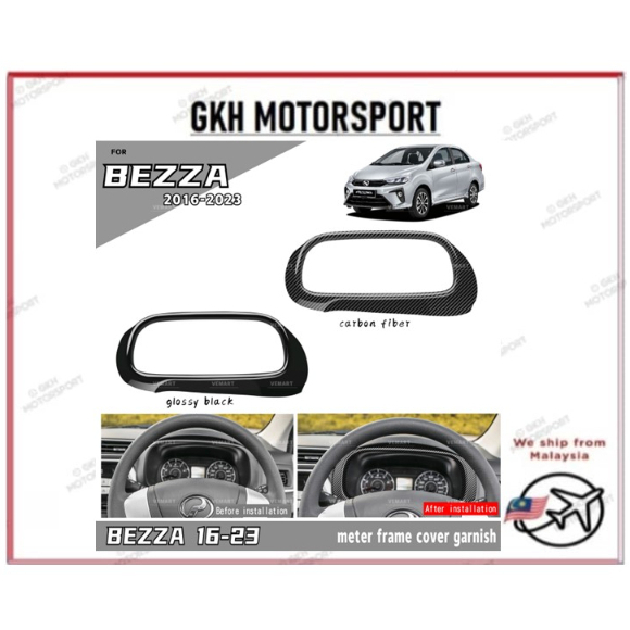 Perodua bezza 2016 2018 2020 2022 2023 Carbon Fiber Glossy Blaack car ...