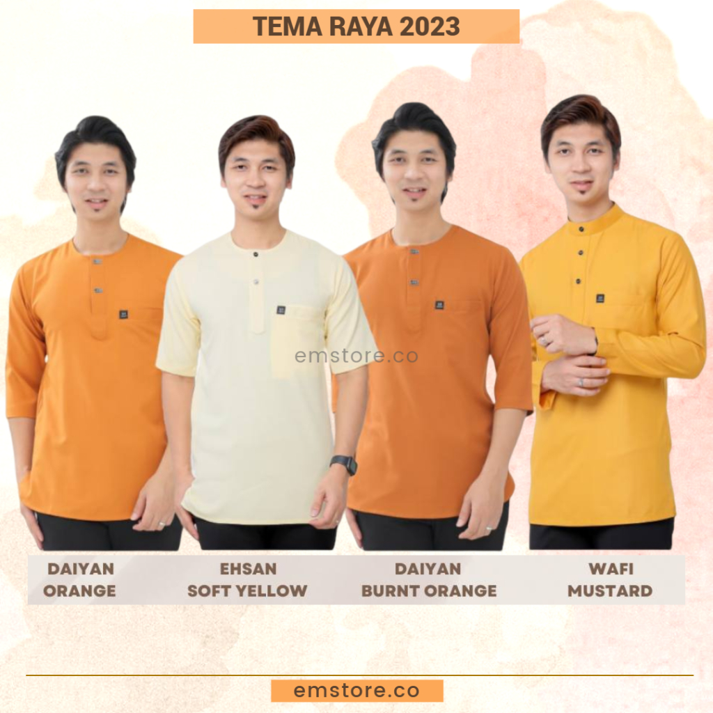 Kurta Lelaki Dewasa Murah Kurta Soft yellow Mustard Burnt Orange Kurta Raya 2023 Kurta Dewasa ...