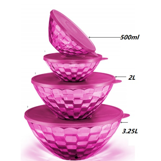 🔥Tupperware: Prism Bowl 500ml/2L/3.5L with Liquid Tight cover🔥 | Shopee ...