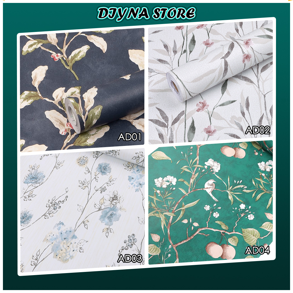 Wallpaper PVC 45cm x 10m Wallpaper Murah Kertas Dinding Design Bunga ...