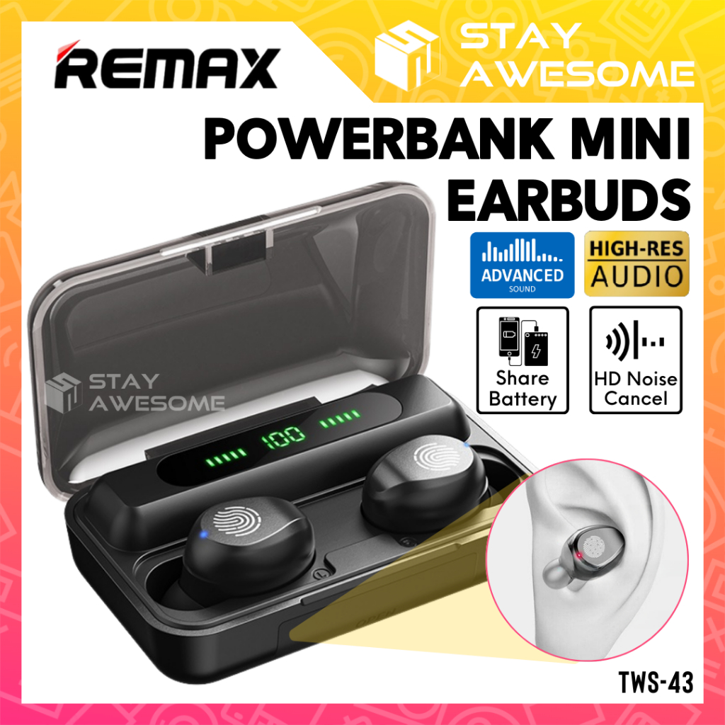 REMAX Low Latency Gaming Earbuds Super Bass TWS True Wireless ...