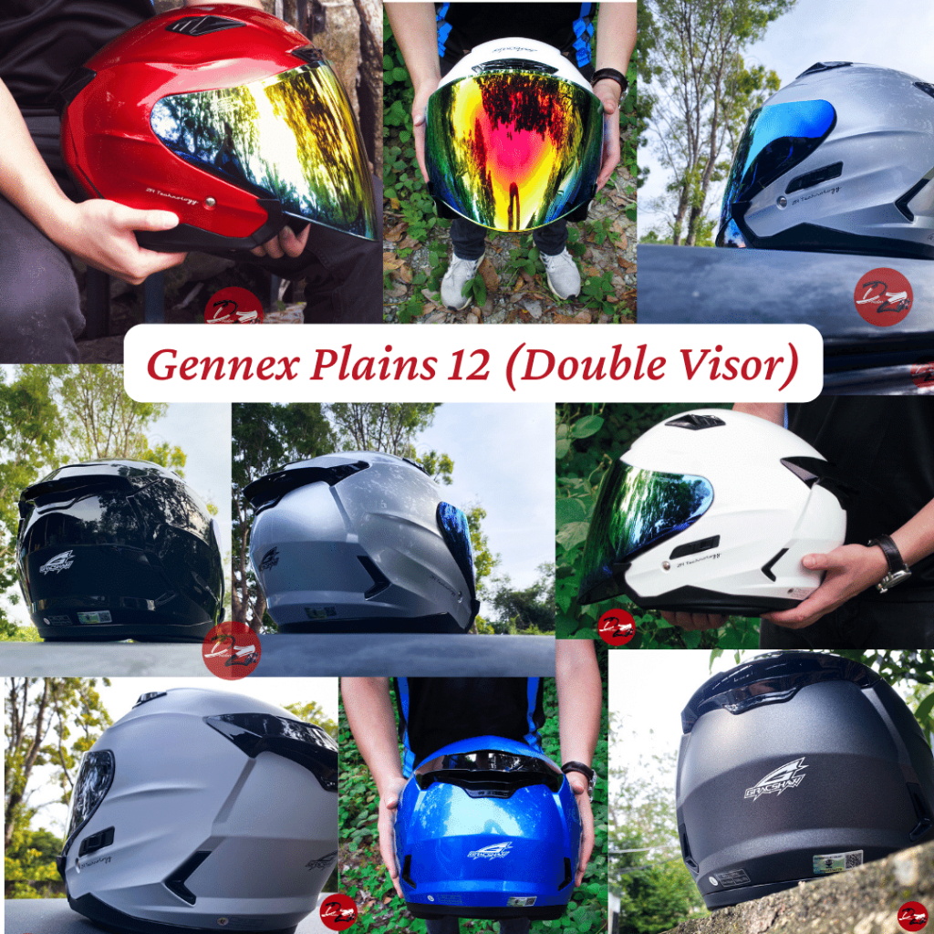 Gracshaw G535 Gennex Chromatics Plain Series Double Visor /Open Face ...