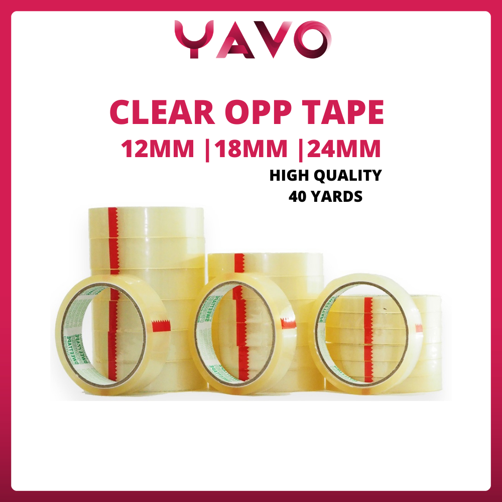 YAVO OPP Tape / 12mm / 18mm / 24mm / Transparent Tape Packaging OPP ...