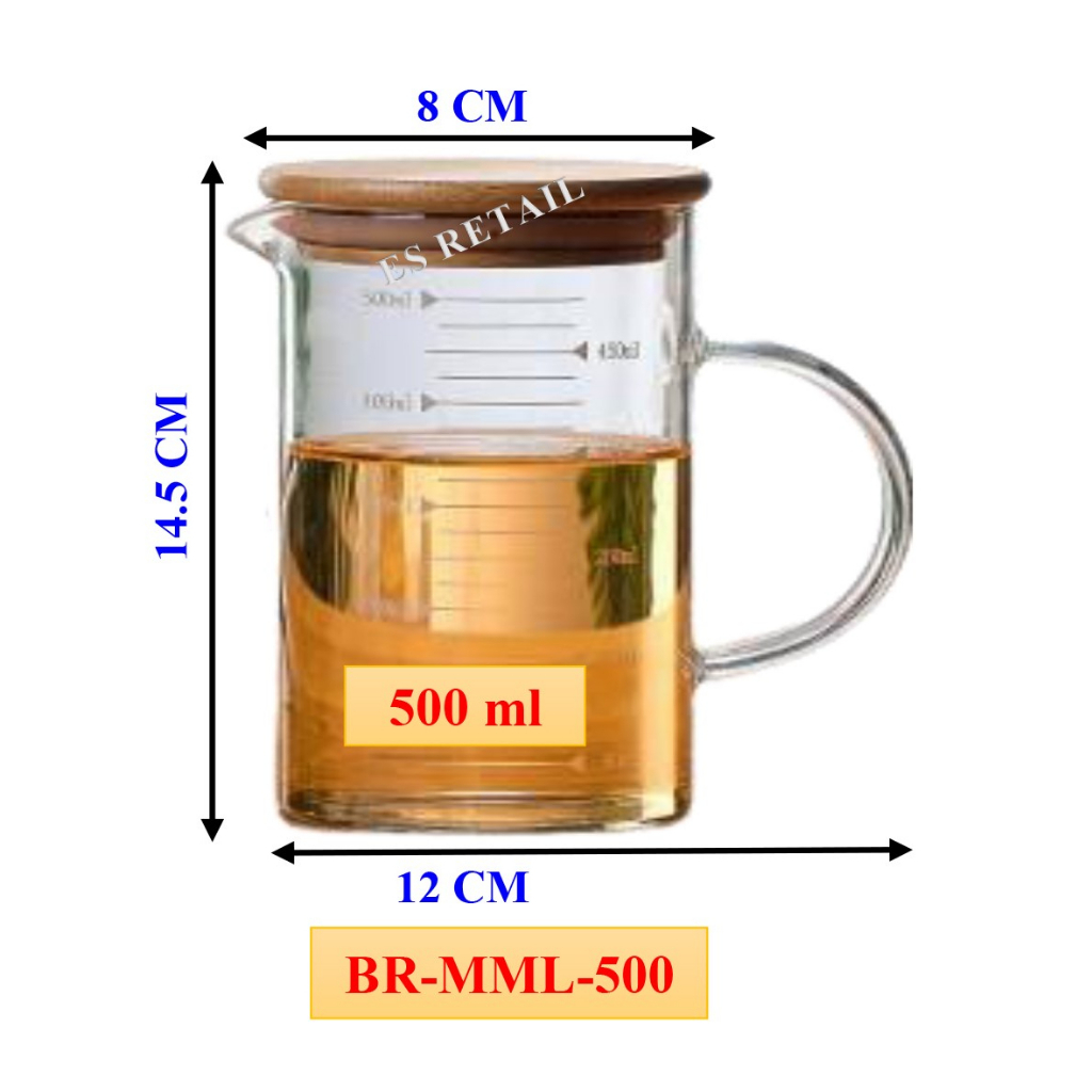 Measurement glass mug Borosilicate measurement mug Glass cup ...