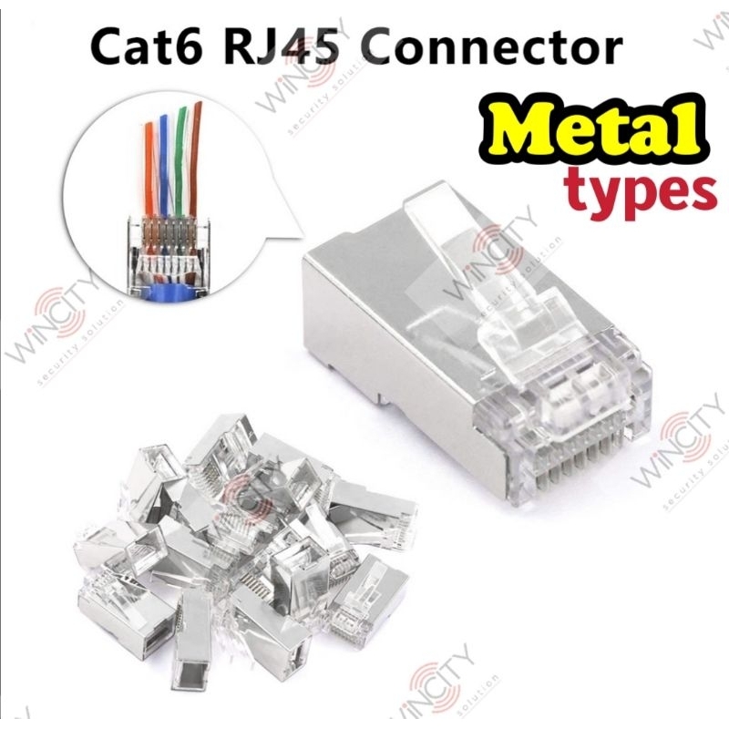 WSS 1pcs Metal RJ45 CAT5e High Quality Network Modular Plug Connector ...