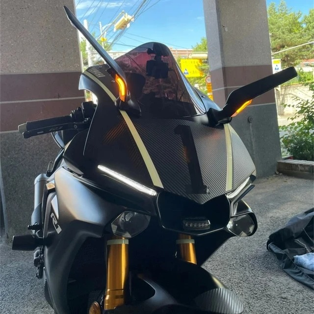 GP Winglet Side Mirror + LED Signal (Build In) FOR Universal GP Bike ...