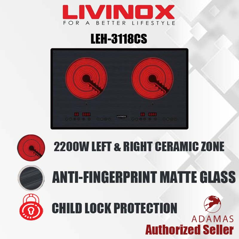 LIVINOX Electric Hob LEH-3118CS/LEH-4118ICS Induction/Ceramic Cooker ...