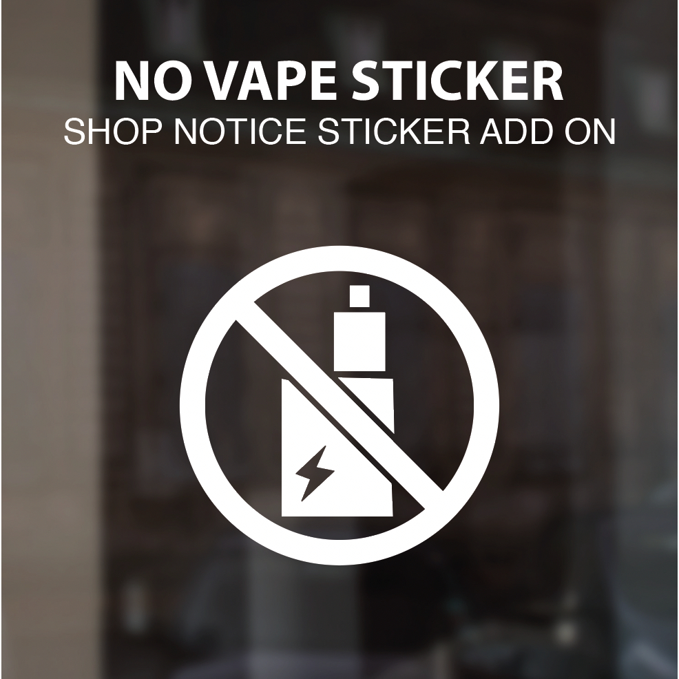 [Sticker] No Vape Sticker - Window Decal / Shop / Store / Office / Door ...