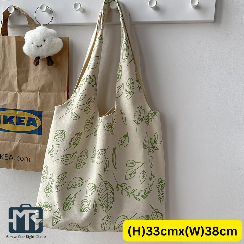 MR Canvas Tote Bag Students Shoulder Bag ToteBag Cartoon Cat Print ...