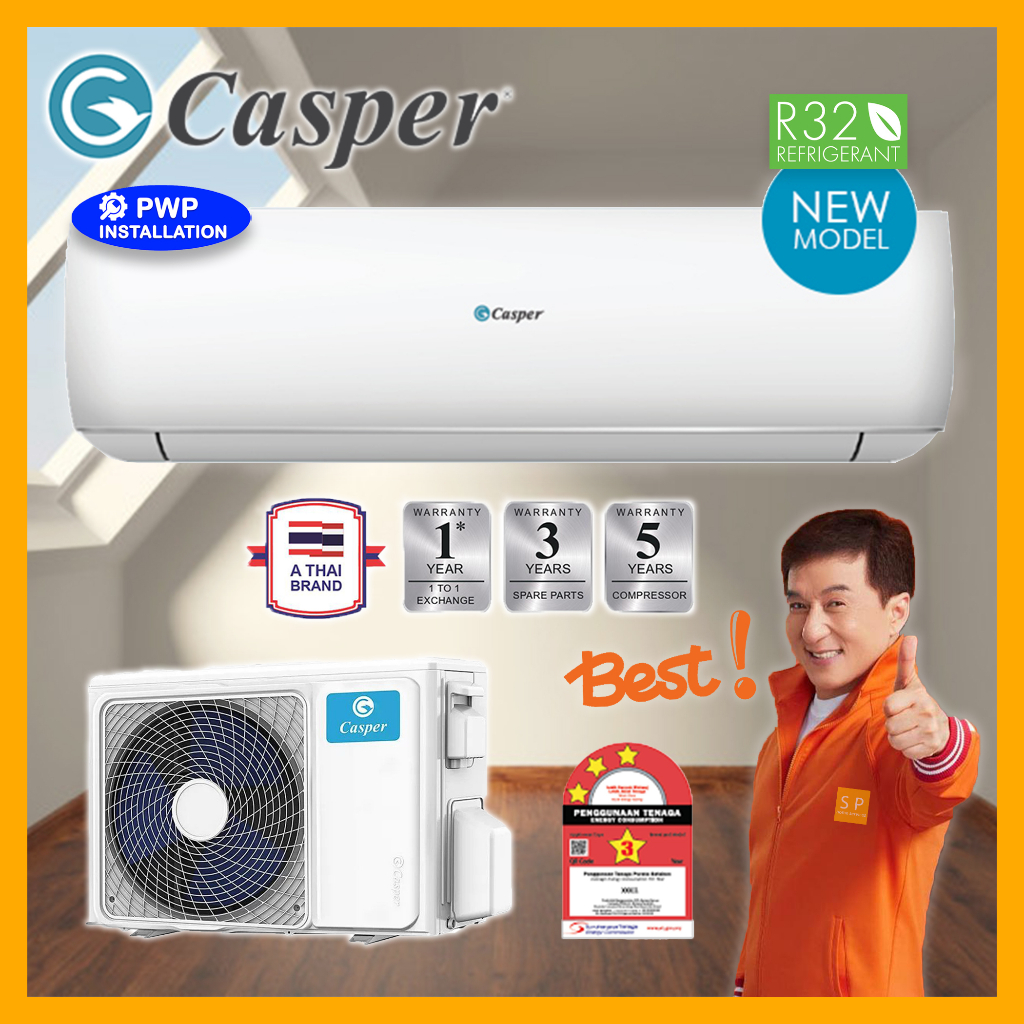 【MURAH】 Casper 1.0HP/1.5HP/2.0HP Non Inverter Wall Mounted Air Cond ...