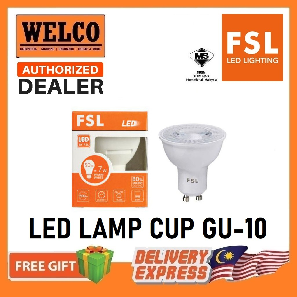 FSL GU10 LED LAMP CUP BULB 5W & 7W [Spot Eyeball Replacement Bulb HIGH ...