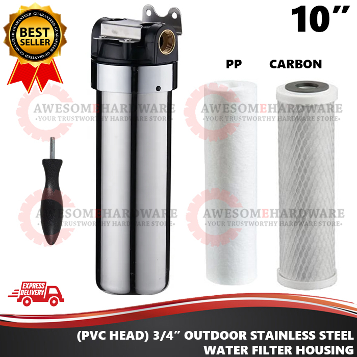 (PVC HEAD) 10" STAINLESS STEEL WATER FILTER HOUSING CTO STAINLESS STEEL ...
