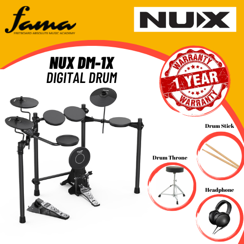 [FAMA]NUX DM-1X 5 Piece Digital Electronic Drum Set With Kick Pedal Package (DM1X DM1) | Shopee ...