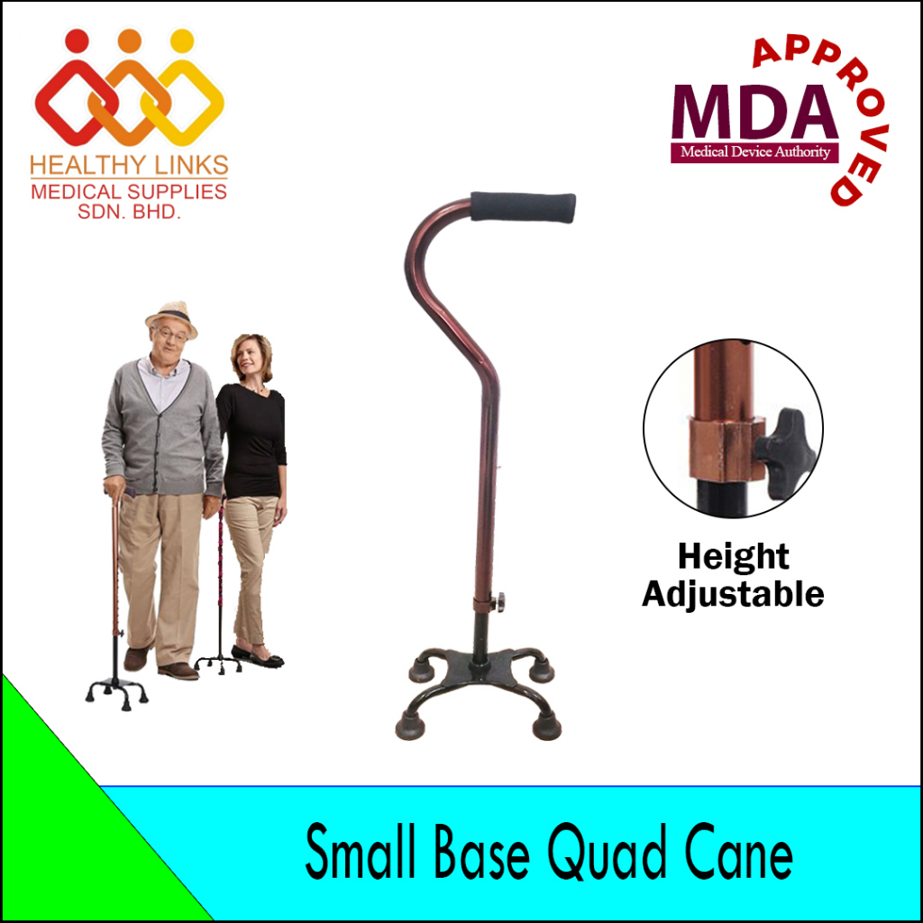 [MDA Approved] Aluminium Lightweight Height Adjustable Quad Cane with ...