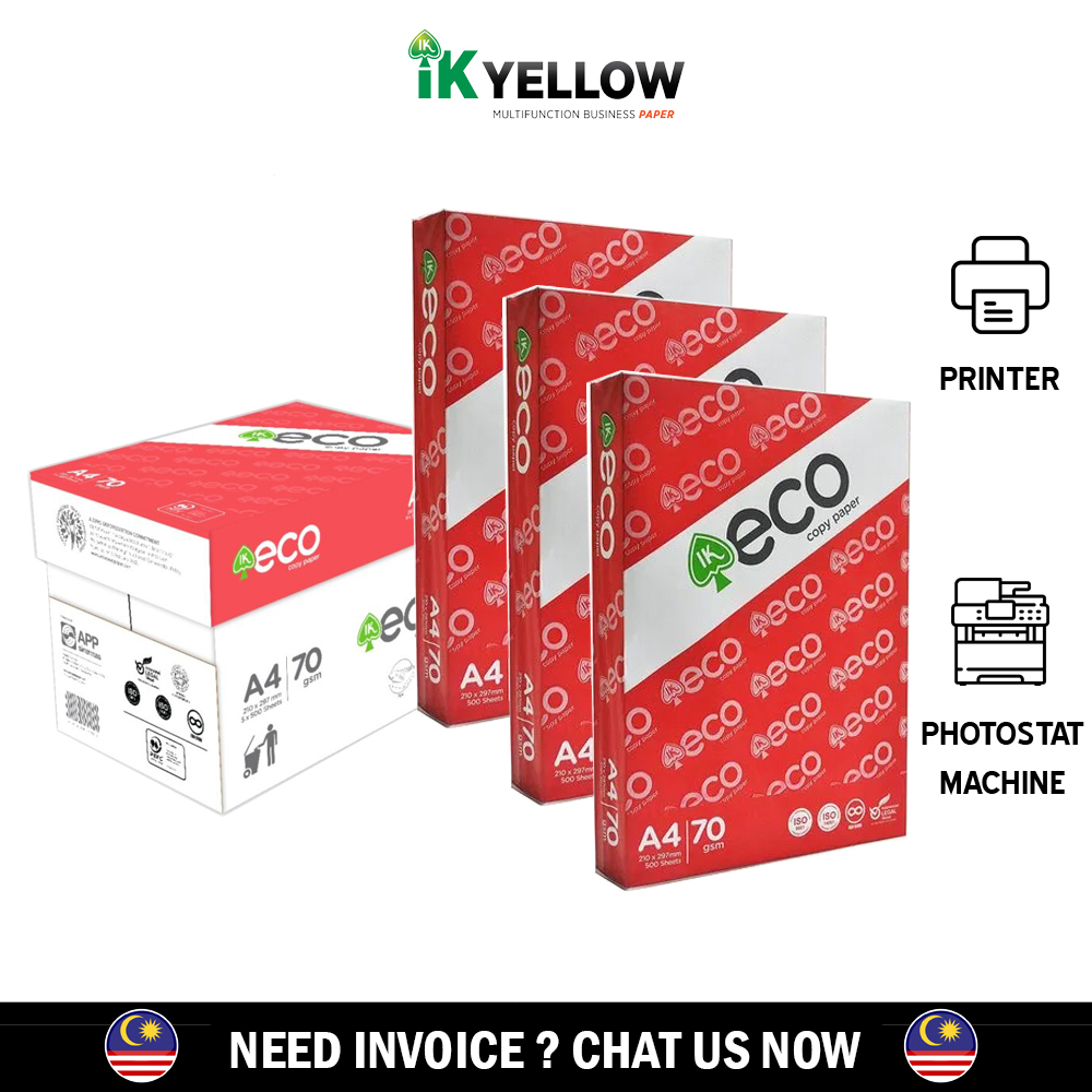 IK Yellow Eco A4 Paper Kertas A4 Photostat Printing - 500'Sheet/2500 ...