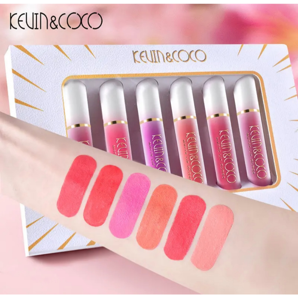 Kevin & Coco 6 Colors Matte Lip Gloss Lipstick Lipgloss Lip Set | Shopee Malaysia