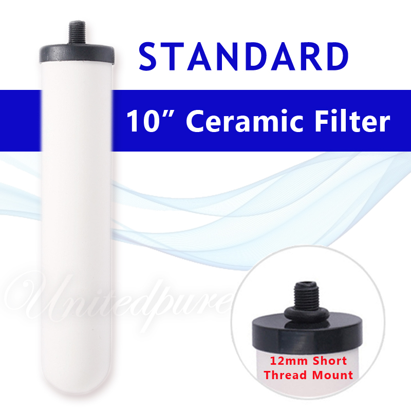 Standard Ceramic Water Filter Candle 10 Inches 12mm Short Thread Mount ...