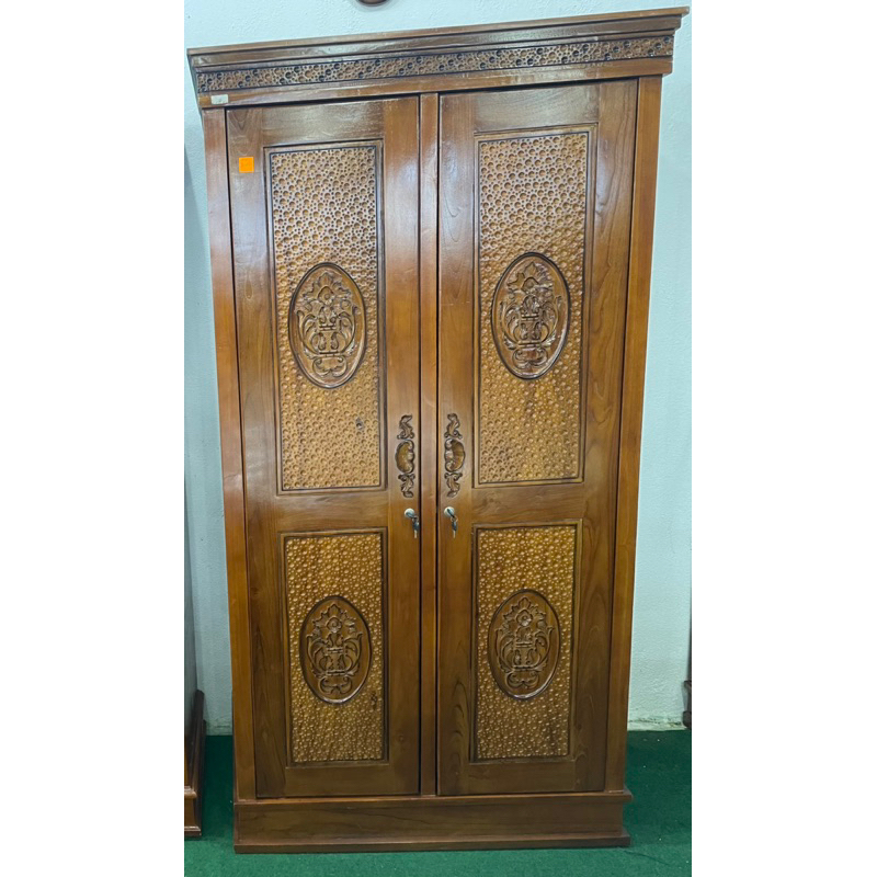 ALAMARI BAJU KAYU JATI /Wardrobe teak wood 2 Doors /3 Doors /Almari ...