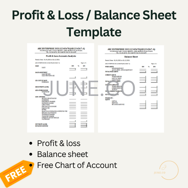 PROFIT & LOSS BALANCE SHEET TEMPLATE ACCOUNTING UNTUNG & RUGI ...