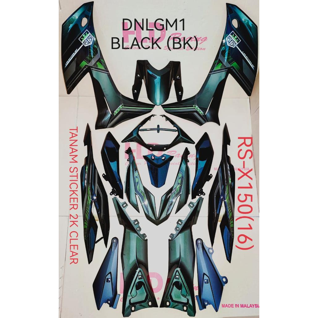 HLD COVERSET RSX (HIJAU LUMUT Y15) TANAM STICKER | Shopee Malaysia
