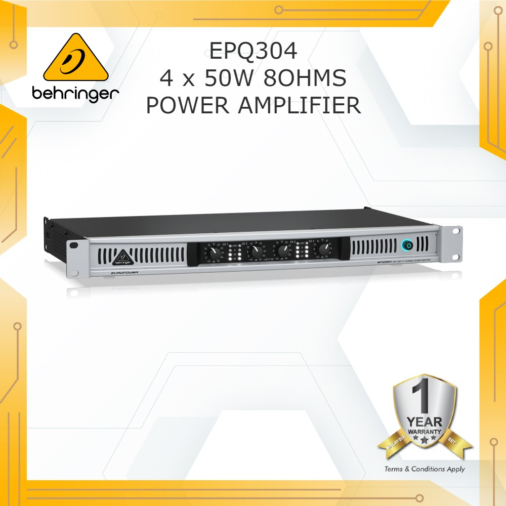 BEHRINGER EPQ304 Professional 300-Watt Light Weight 4-Channel Power ...