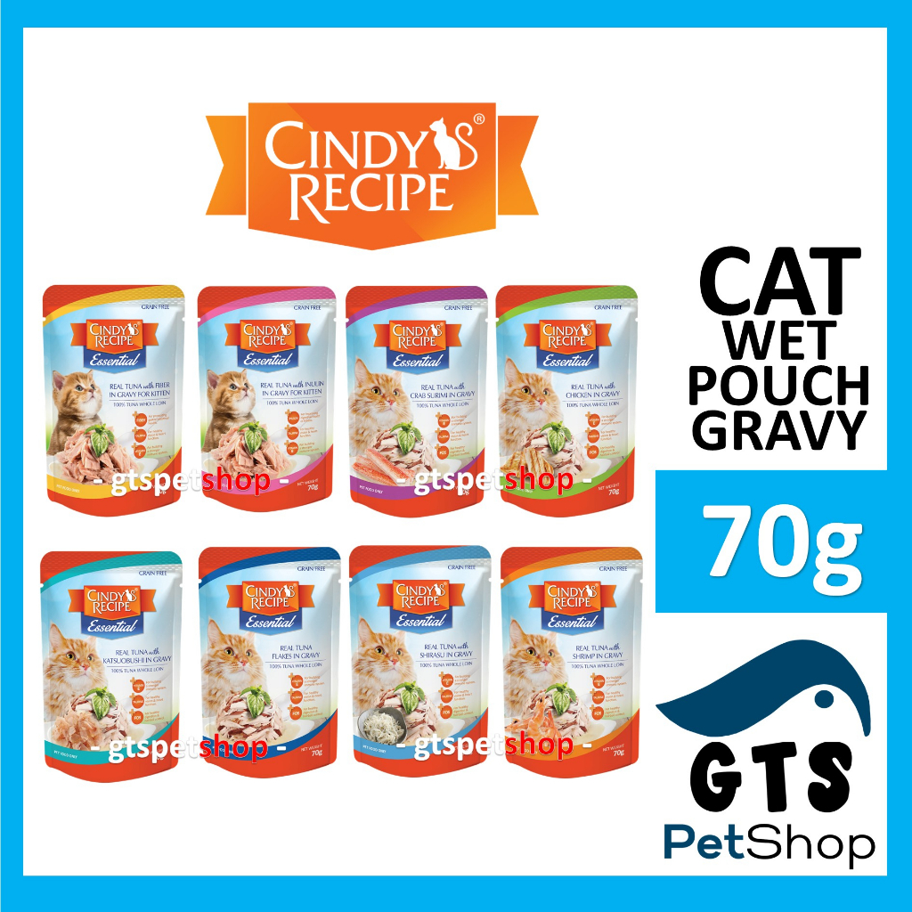 Cindy's Recipe Essential Pouch In Gravy - 70g - Grain Free Cat/Kitten ...