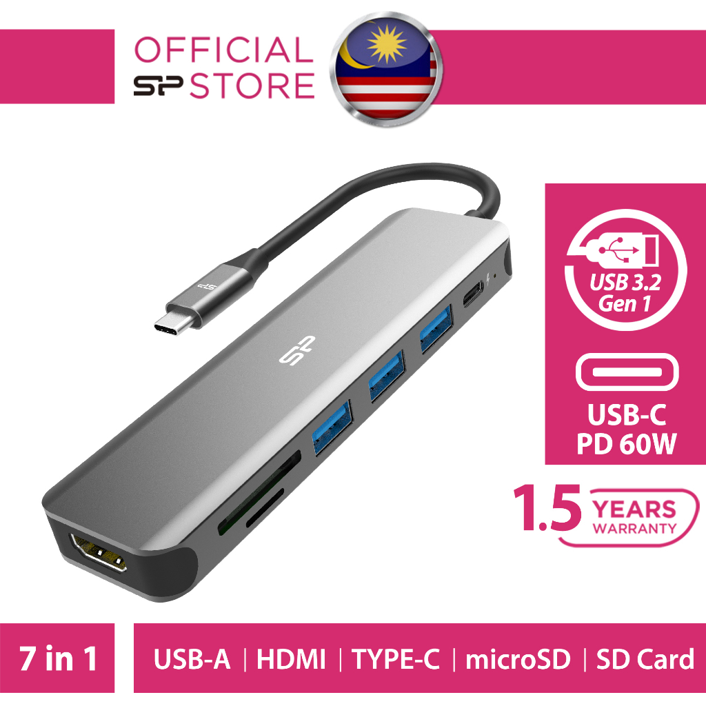 Silicon Power Type-C PD HUB 7-In-1 USB3.2 Macbook SU20 | Shopee Malaysia