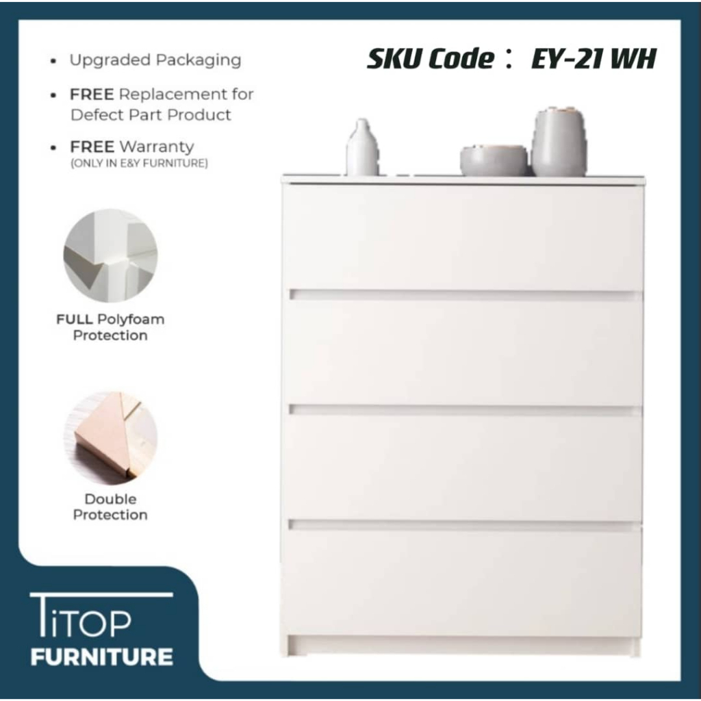 Ready Stock 4 layer chest drawer with lock without lock almari chest 4 ...