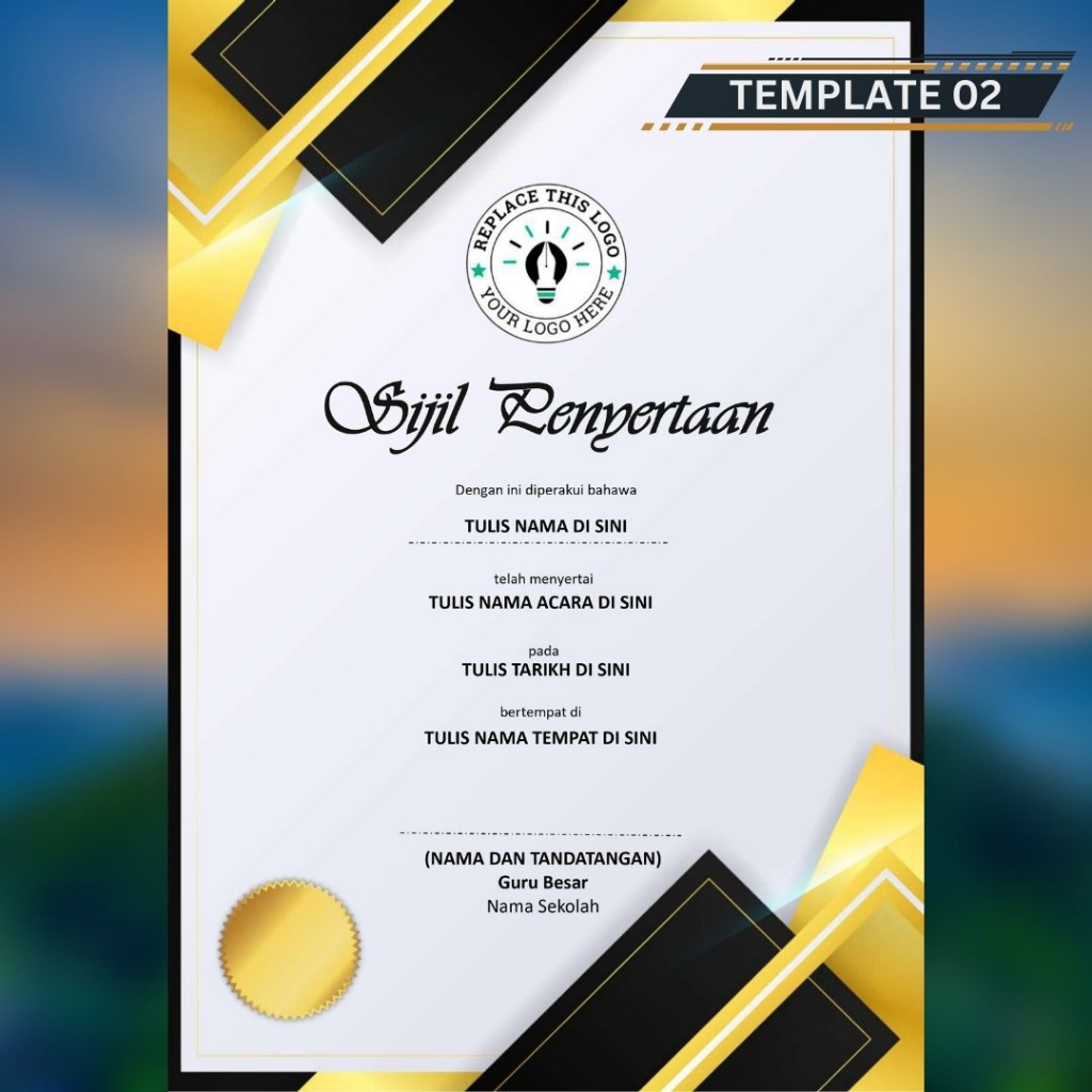 [Powerpoint] Template Sijil Certificate Template Editable Powerpoint ...