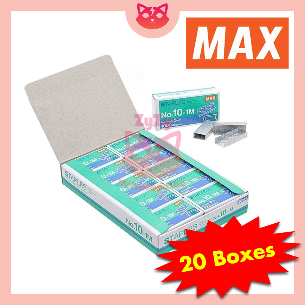 20 Boxes Max No.10-1M Staples Authentic Max Bullet (Original) | Shopee ...