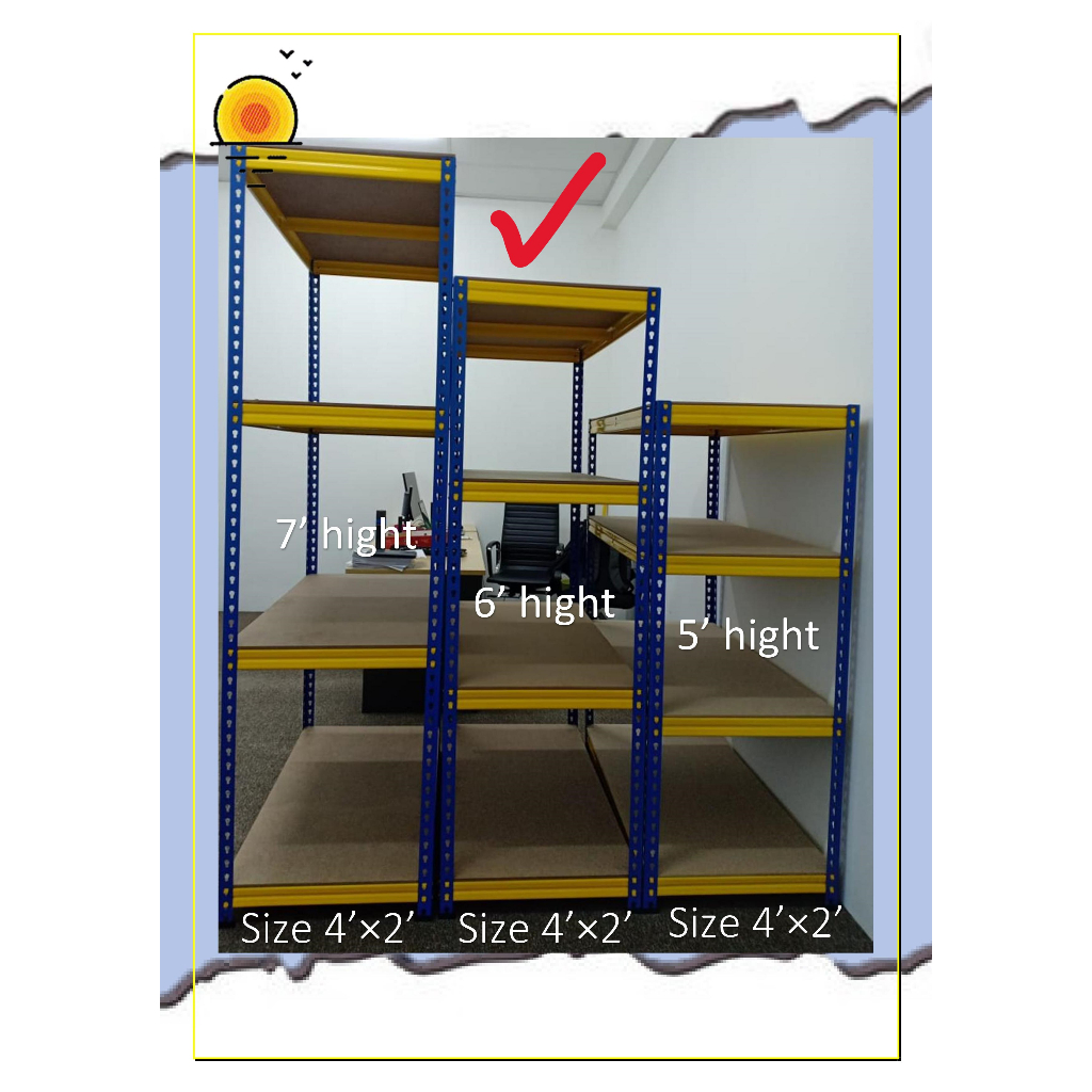 Boltless Racking (Yellow and Blue) | Shopee Malaysia