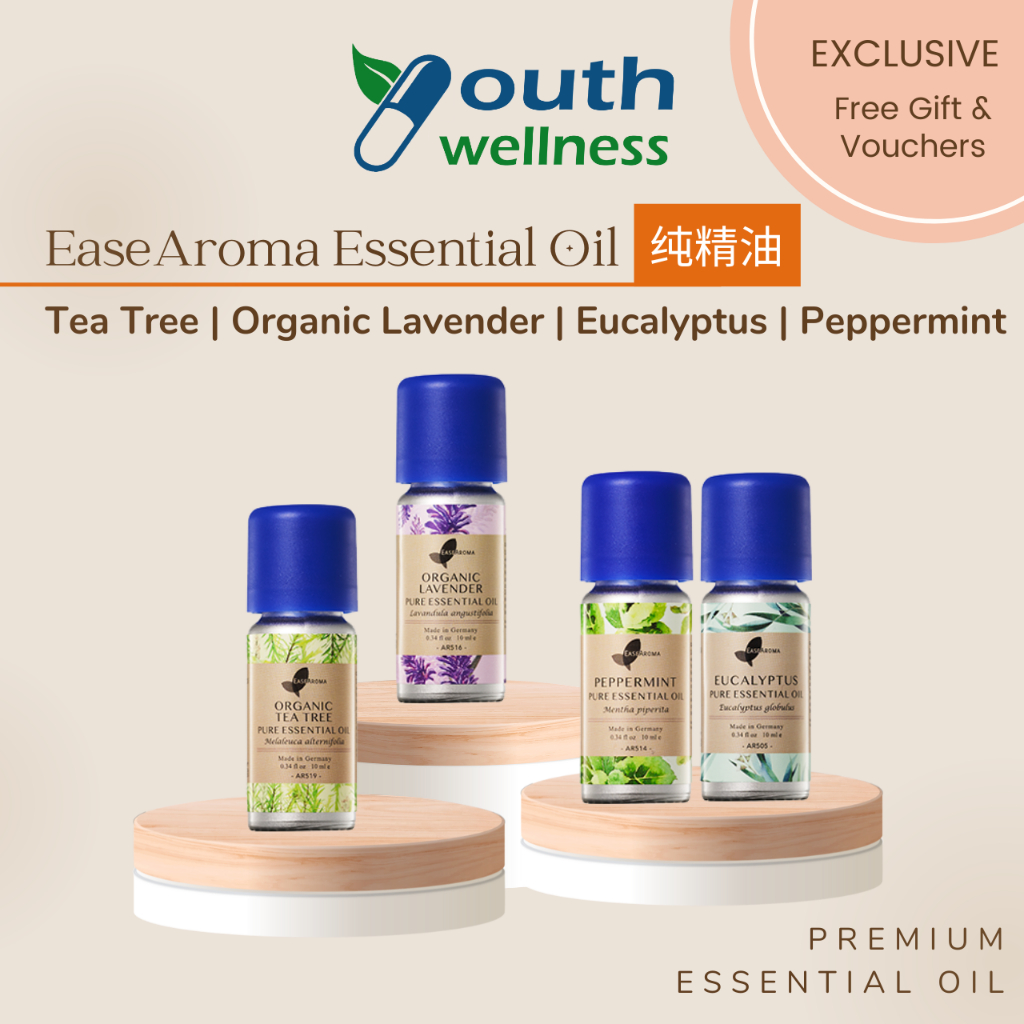 EaseAroma Premium Essential Oil Peppermint, Tea Tree, Eucalyptus ...