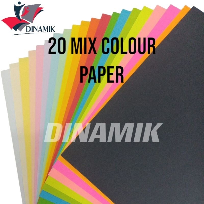 20 Mix Colour Paper 100 sheets A4 80gsm | Shopee Malaysia