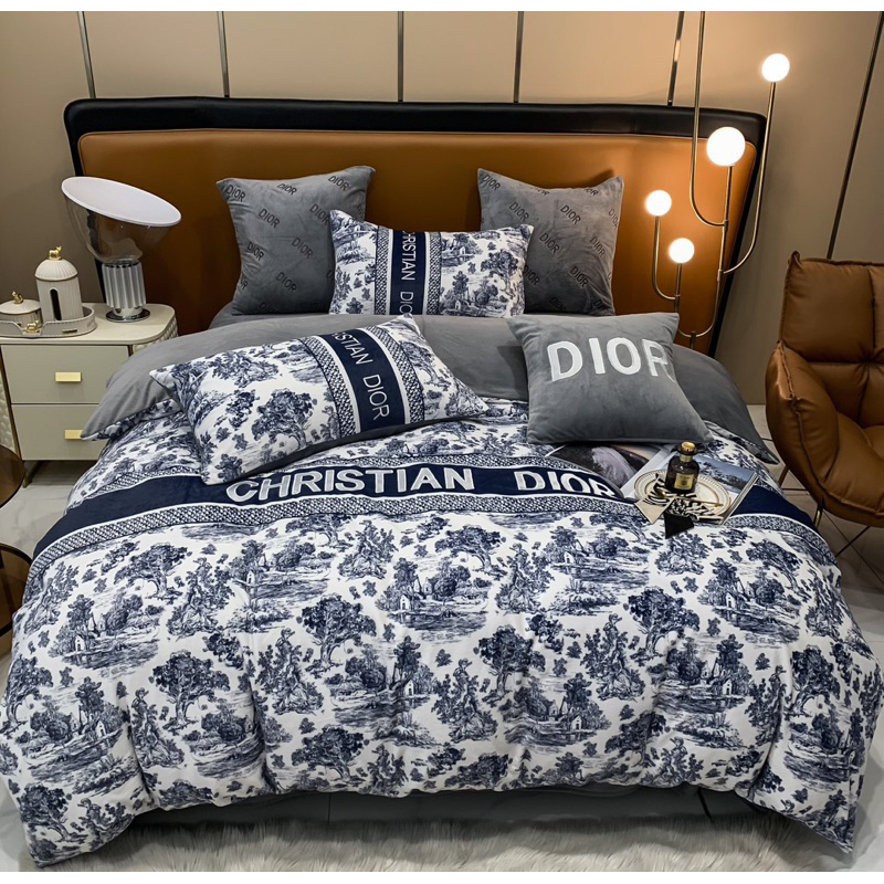 Classic Luxury Branded Christian Dior Bed Sheet Cadar Queen Size Milk ...