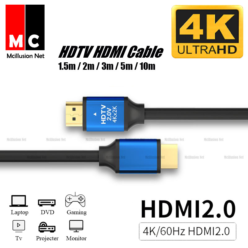 4K HDTV Premium High Speed HDTV cable HDMI 2.0 Male to Male Cable 1.5m ...