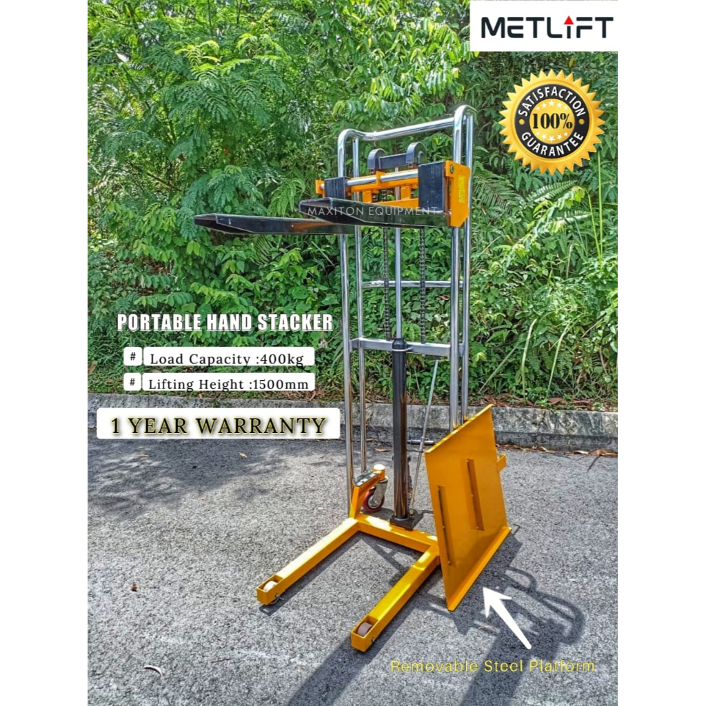 400kg Premium Portable Manual Hand Stacker Platform Stacker Warehouse ...