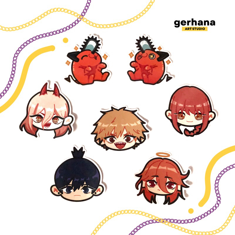 Chainsaw Man Chibi Stickers | Denji Power Aki Makima Angel Pochita ...