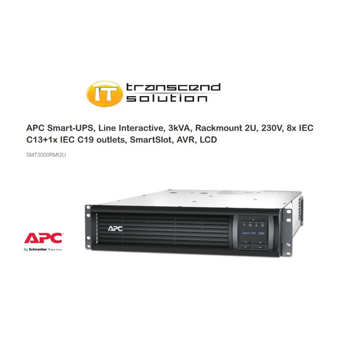 Apc Smart Ups 3000va Rackmount 2u 230v 8x Iec C13 Outlets 1x Iec