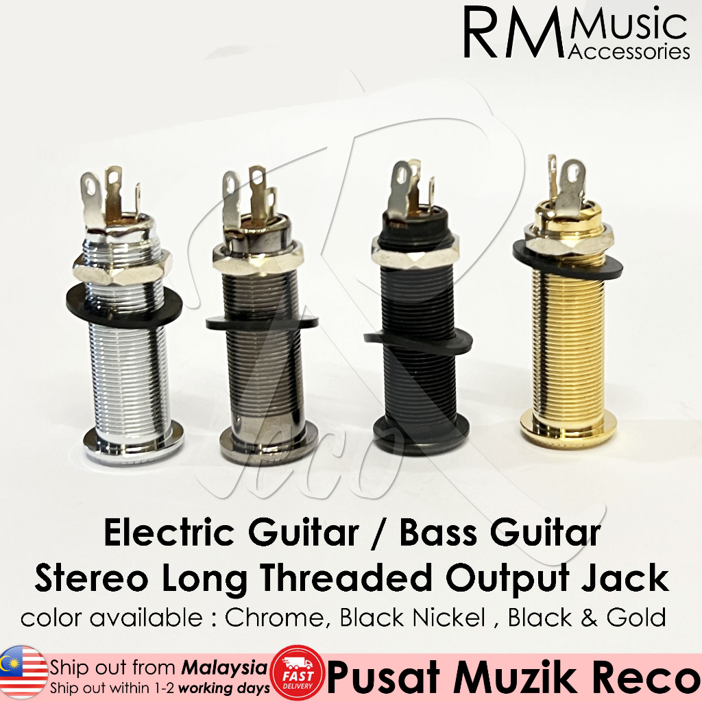 RM Electric Guitar / Bass Guitar Stereo Long Threaded Output Jack ...