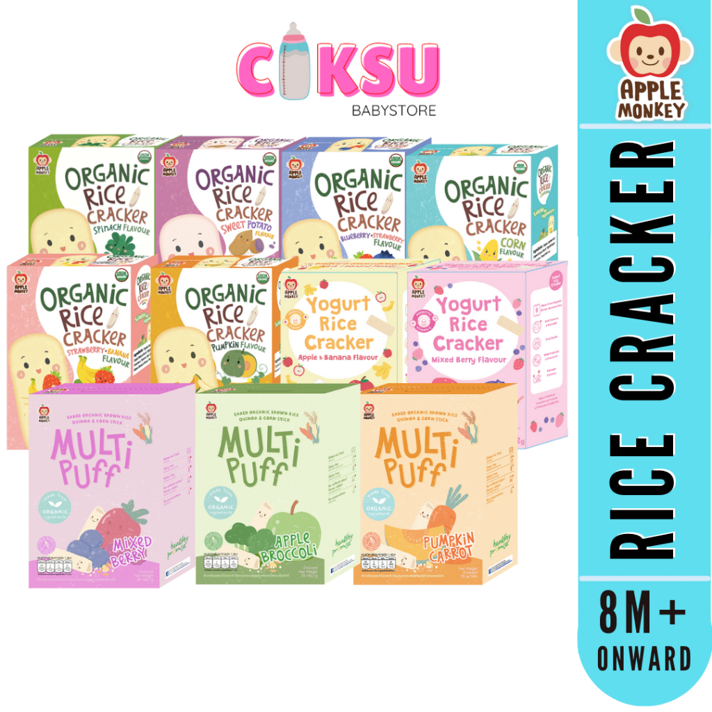 Apple Monkey Baby Food Biskut Beras bayi snack baby organik Rice ...