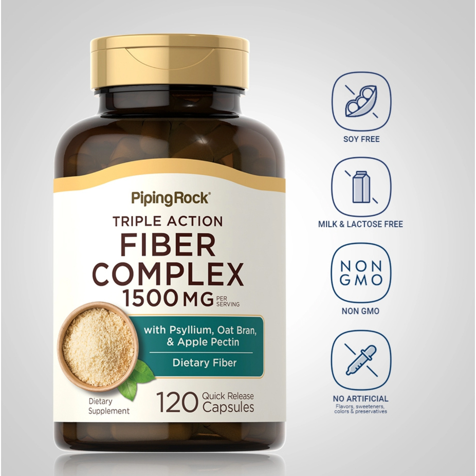 Triple Action Fiber Complex, 120 Quick Release Capsules (digestive and ...