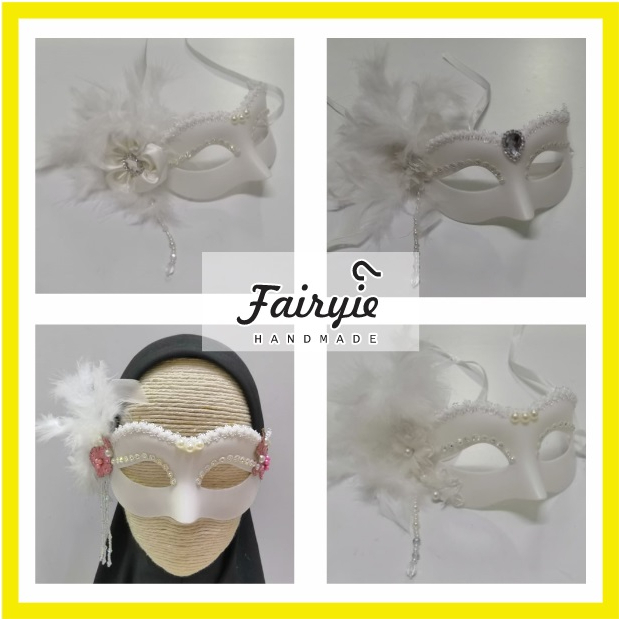 ⚡READY STOCK⚡ Masquerade Mask Handmade White Princess Party Mask ...