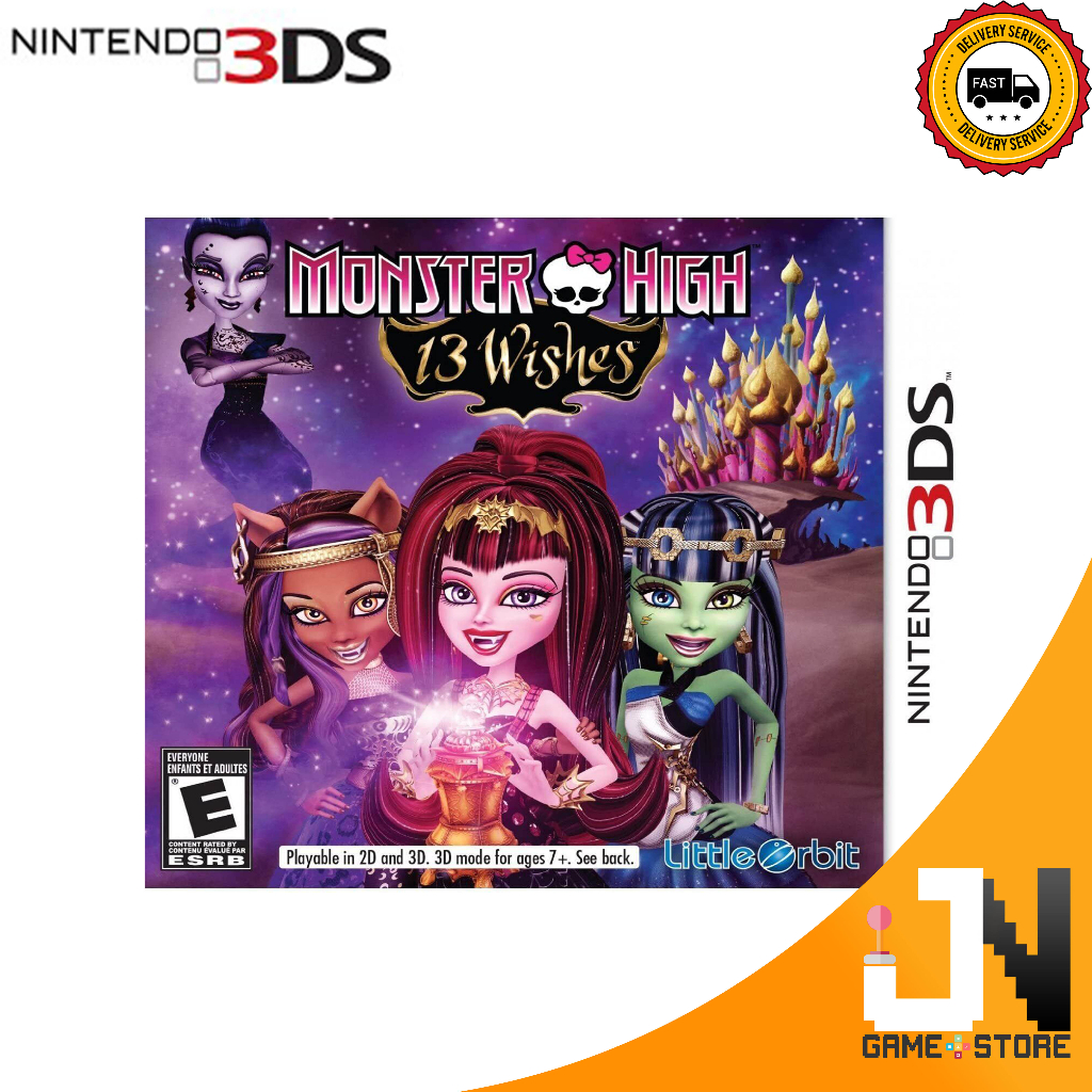 NIntendo 3DS Monster High 13 Wishes: The Official Game (English)(NEW ...