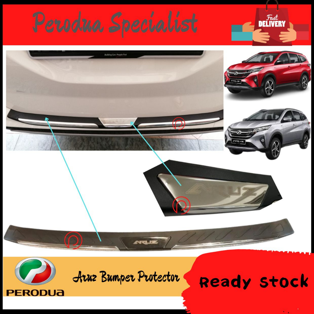 Perodua ARUZ ABS Rear Bumper Guard Protector | Shopee Malaysia