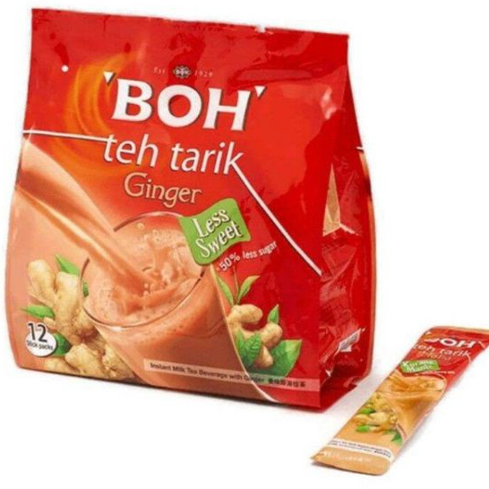 BOH Teh Tarik Ginger, (Halia) Less Sweet, Kurang Manis, 12's x 27g ...
