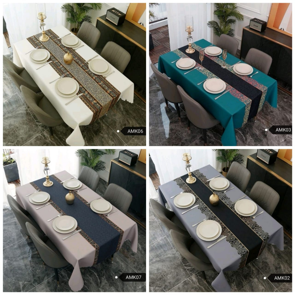 LH Alas Meja Meja Makan Panjang 6 Kerusi / 8 Kerusi. Berlapik Kain ...