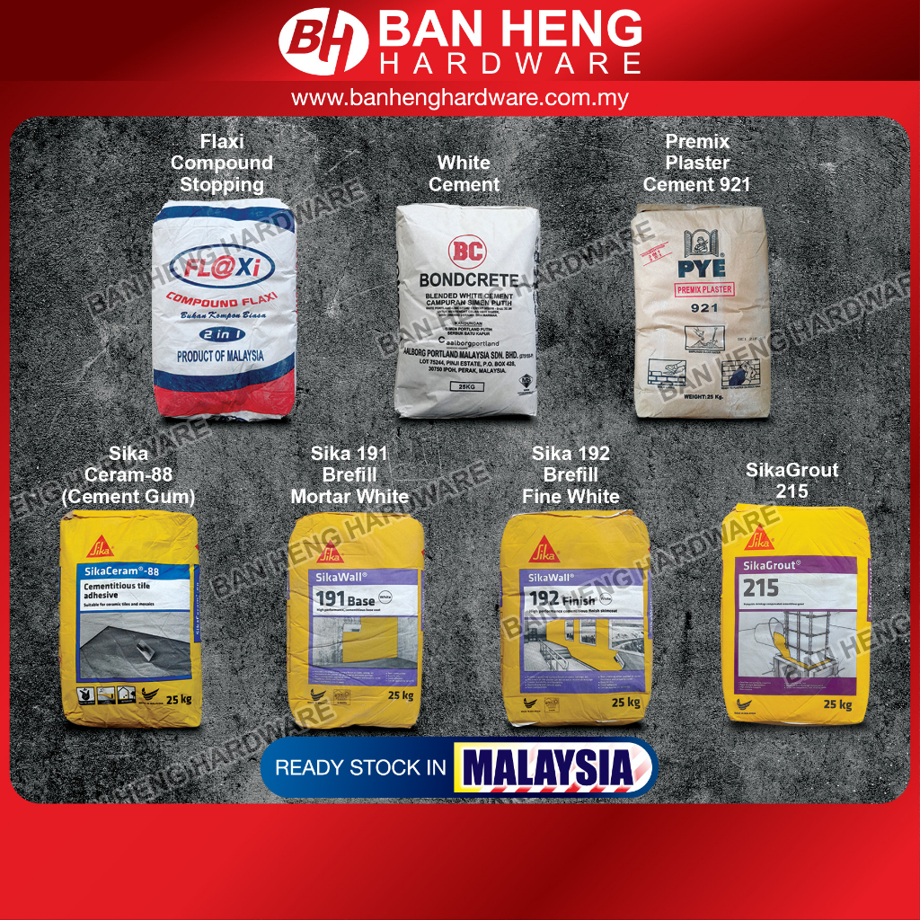Flaxi Compound/White Cement/PYE Premix 921/Sika Cream 88/SikaWall 191 ...